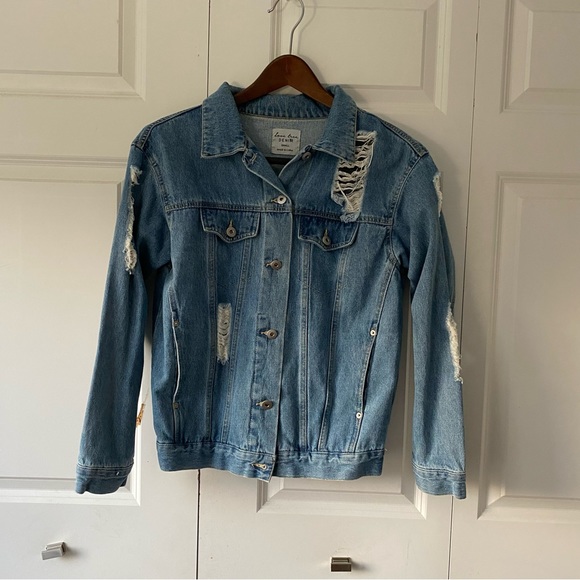 Love Tree | Jackets & Coats | Denim Jacket With Rips | Poshmark